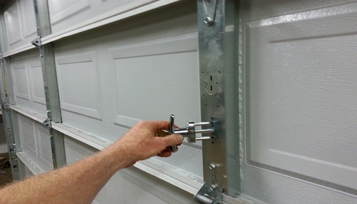 Garage Security Lock Handle Garage Door Lock With Keys - Chrome ...